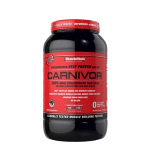 musclemeds carnivor beef protein isolate powder, muscle building, recovery, lactose free, sugar free, fat, free, 23g protein, fruity cereal, 28 servings