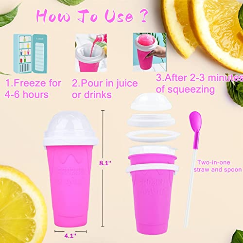 Frozen Magic Slushy Maker Cup,TIK TOK Quick Frozen Smoothies Cup,Slushy Squeeze Cup Slushie Maker Cup Ice Cup,Cool Stuff Ice Cream Maker for Kids Teens Family