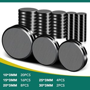 TRYMAG Small Magnets for Crafts with Adhesive Backing, 5 Different Size, 50Pcs Strong Round Circle Magnets Ceramic Industrial Magnets, Flat Ferrite Craft Magnets for Refrigerator, Button, Hobbies