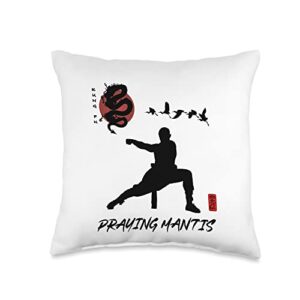 praying mantis beginner calligraphy praying mantis praying mantis beginners calligraphy. chinese martial arts throw pillow, 16x16, multicolor