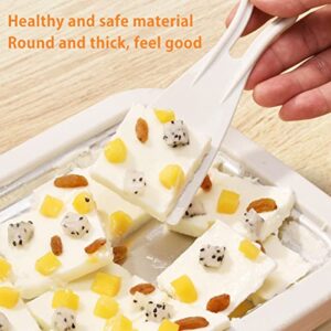 uywapvt Ice Cream Maker Pan with 2 Scrapers Ice Cream Maker Plate Multifunctional Cold Sweet Fried Food Plate Durable Rolled Ice Cream Maker Homemade Rolled Cream Frozen Yogurt Gelato(white)