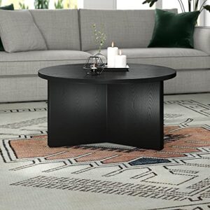 Henn&Hart Anders Coffee Table, 32" Wide, Black