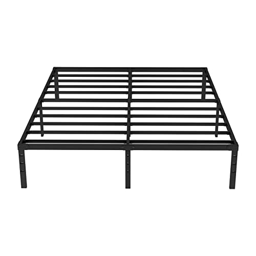 Hafenpo 18 Inch King Bed Frame - Durable Platform Bed Frame Non-Slip Metal Bed Frame No Box Spring Needed Heavy Duty King Size Bed Frame Easy Assembly Strong Bearing Capacity