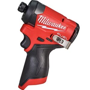 Milwaukee 3453-22 12V Fuel 1/4" Cordless Hex Impact Driver Kit with (2) 2.0Ah Lithium Ion Batteries, Charger & Tool Bag