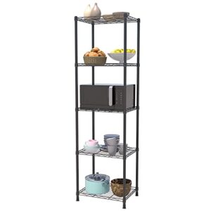 zhazhadi 5 tier adjustable storage shelf metal storage rack wire shelving unit storage shelves metal 660lbs capacity 17" l x 13" w x 63" h for pantry closet kitchen laundry black