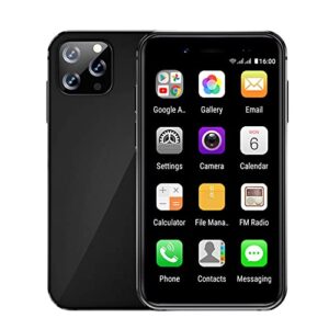 hipipooo super small mini smartphone 3g dual sim tiny mobile phone 2gb ram 32gb rom 5.0mp quad core dual standby unlocked small phones kids phone pocket 3.0 inch android child mini cellphone (black)