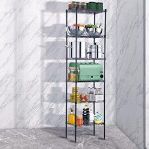 6-Tier Metal Wire Shelving Unit Tall Shelf Storage Rack NSF Certified Storage Shelves 600 Lbs Capacity Standing Utility Shelf for Laundry Kitchen Pantry Garage Organization Snack Shelf