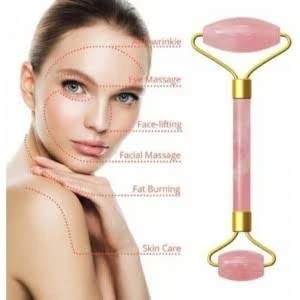 ASRA Crystal Rose Quartz Natural Jade Roller for Face - Aging Wrinkles, Puffiness Facial Skin Massager Treatment Therapy - Premium Jade Stone