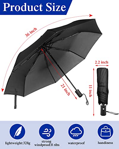 Wesiti 10 Pack Rain Umbrellas Bulk Windproof Travel Umbrellas Folding Umbrella Automatic Open and Close Collapsible Umbrella Portable Compact Umbrella for Family Men Women Kids (Black, Navy)