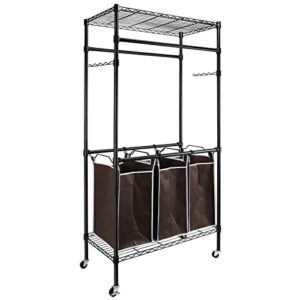 heavy-duty sorting hamper commercial grade clothes rack for bathroom, kitchen, bedroom, living room, office, etc 110.23lb capacity shelf 35.43 x 17.72 x 73.23 (l x w x h)