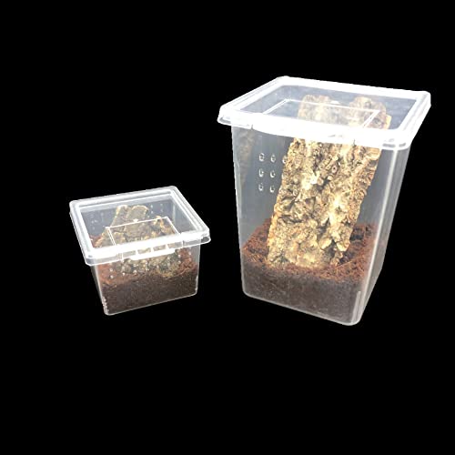 8pcs Small Reptile breeding Box Spider Terrarium freeding Box for arboreal Tarantula Scorpion Sling Lizards Mantis Jumping Spider Snail Insect Isopods (4high+4small)