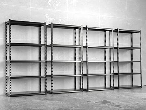 ZIKEBTUY Garage Storage Shelves, Adjustable 5-Tier Metal Heavy Duty Shelving, Utility Storage Rack for Garage Organization Warehouse Basement Shelf Rack, 35.8" W x 16.2" D x 72" H, 4 Pack