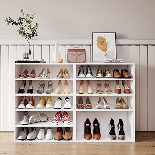 WAHEY Shoes Rack, 6-Tier Free Standing Wood Closet Organizer Unit, FSSR005