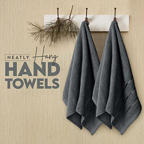 Utopia Towels - 6 Pack Viscose Hand Towels Set, (16 x 28 inches) 100% Ring Spun Cotton, Ultra Soft and Highly Absorbent 600GSM Towels for Bathroom, Gym, Shower, Hotel, and Spa (Grey)