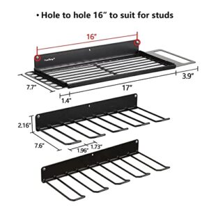 YueTong Power Tool Organizer,Drill Holder Wall Mount For Tool Organizers,Free Assemble Garage Organizers And Storage Rack,Heavy Duty & Wall Studs Available(1 Shelf+2 racks)