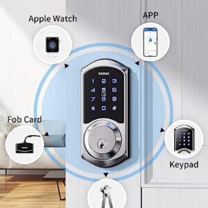 Smart Door Lock - TEEHO Keyless Entry Door Lock with Keypads - Electronic Door Locks - Easy Installation - IP54 Waterproof - Auto Lock