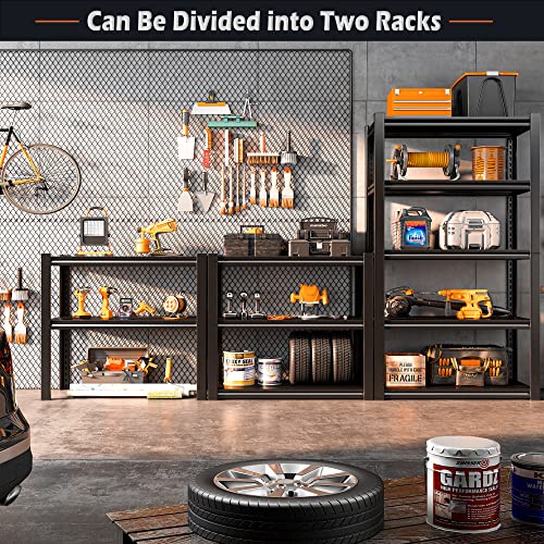 REIBII Garage Shelving Heavy Duty Storage Shelves Load 2000Lbs, Adjustable Garage Shelves Heavy Duty Shelving, 5-Tier Metal Shelving Unit, Garage Storage Shelves, Utility Shelf Racks, 40"W x18"D x72"H