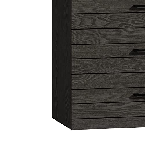 Galano Hamsper 5 Drawer Dresser - Chest of Drawers for Bedroom - Clothes Storage - Drawer and Closet Organizer - Drawer Glides - Easy Assembly - Dark Grey Oak