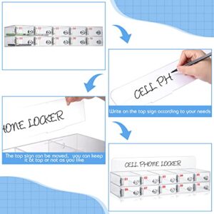 Threan Cell Phone Locker Box Clear Cell Phone Storage Acrylic Cell Phone Lock Box with Door Locks and Keys Wall Mounted Cell Phones Storage Cabinet for Office School Classroom Factory (10 Slots)