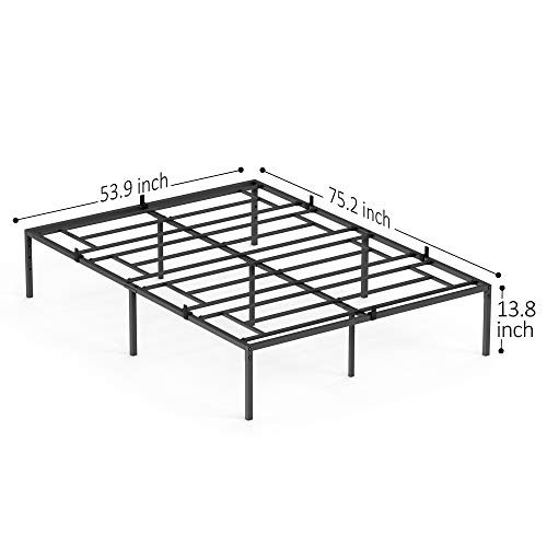 coucheta Full Bed Frame,14 Inch Black Metal Full Bed Frame,No Box Spring Needed Full Size Platform Bed Frame (Full)