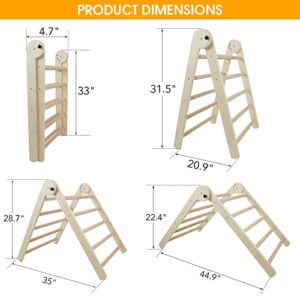 bbgroundgrm Beech Climbing Toys for Toddlers 1-3, Folding Toddler Climbing Toys Indoor, Montessori Play Gym Wooden for Toddlers and Kids