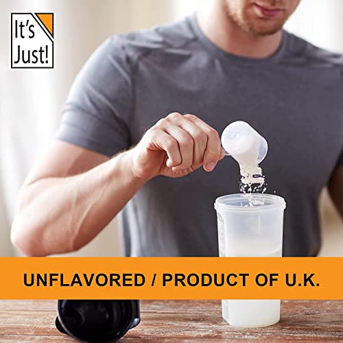 It's Just! - Whey Protein Isolate (Unflavored), Grass-Fed Dairy Cows, Product of United Kingdom, 30g Protein (Unflavored, 3 Pound)