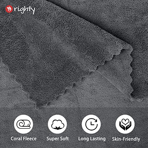 Orighty 6 Pack Premium Hand Towels - Ultra Soft & Highly Absorbent - Microfiber Coral Velvet for Bathroom, Gym, Shower, Spa, Quick Drying Hand Towel 15 x 25 inches (Grey)