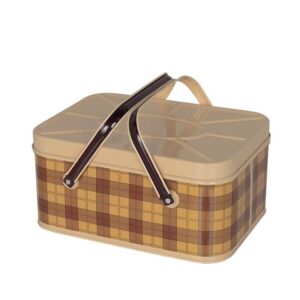 Dalton XRZ-0441MS Tin Basket, Mustard, Old Air Filled Tin Basket, Storage, Pantry Box, Height 6.3 inches (160 mm), Width 13.2 inches (335 mm), Depth 9.6 inches (245 mm), Capacity 2.8 gal (10 L)