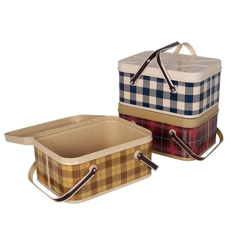 Dalton XRZ-0441MS Tin Basket, Mustard, Old Air Filled Tin Basket, Storage, Pantry Box, Height 6.3 inches (160 mm), Width 13.2 inches (335 mm), Depth 9.6 inches (245 mm), Capacity 2.8 gal (10 L)