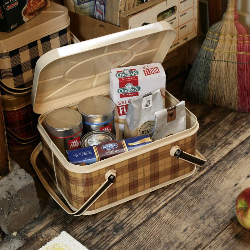 Dalton XRZ-0441MS Tin Basket, Mustard, Old Air Filled Tin Basket, Storage, Pantry Box, Height 6.3 inches (160 mm), Width 13.2 inches (335 mm), Depth 9.6 inches (245 mm), Capacity 2.8 gal (10 L)