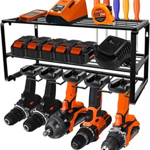 Keepsy Power Tool Organizer Utility Rack, Wall Mount, PegBoard, Heavy Duty Garage Tool Organizers Cordless Drill Holder and Storage Organization, Great Father's Day Gift