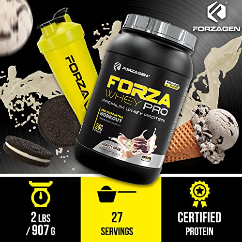 Forzagen Low Carb Whey Protein Powder Cookies and Cream Flavored, Lean Protein Powder 2lbs for Men & Women, 24G of Protein, No Sugar Added, Proteina Whey Protein Cookies and Cream 2 Pounds