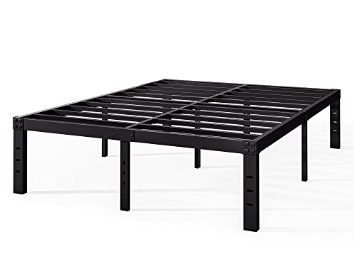 FSCHOS Bed-Frame-Queen, 12 Inch Metal Platform Queen-Size-Bed-Frame No Box Spring Needed, Heavy Duty Queen Size Bed Frame Easy Assembly, Noise Free, Black