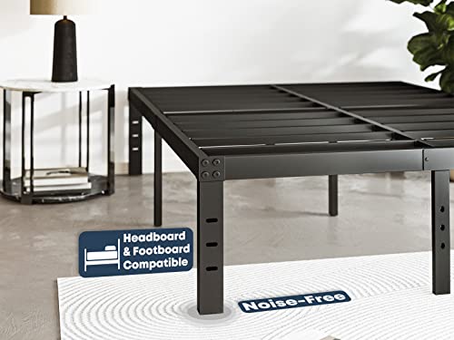 FSCHOS Bed-Frame-Queen, 12 Inch Metal Platform Queen-Size-Bed-Frame No Box Spring Needed, Heavy Duty Queen Size Bed Frame Easy Assembly, Noise Free, Black