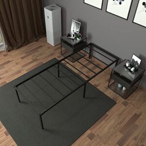 LUKIROYAL18 inch Twin Bed Frame with Steel Slats - Sturdy and Non-Slip Platform Bed with Safety Bumpers, Easy Assembly, No Box Spring Needed, Enjoy Extra Storage Space Underneath.