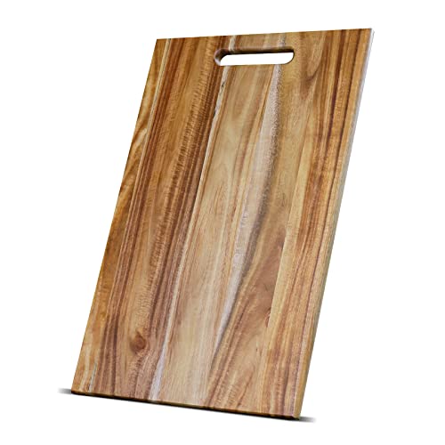 YSTKC Cutting Board for Kitchen,14" Acacia Wood Charcuterie Board,Reversible Chopping Board for Meat,Fruit,Vegetable and Bread,Cheese Board and Serving Tray