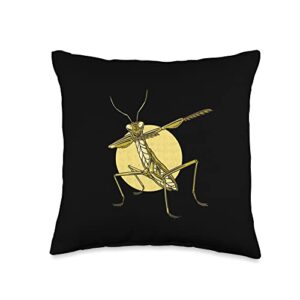 praying mantis co funny dabbing praying mantis throw pillow, 16x16, multicolor