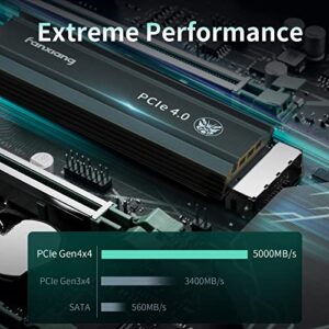 fanxiang S660 2TB PCIe 4.0 NVMe SSD M.2 2280 Internal Solid State Drive - with Heatsink, Up to 4800MB/s, Perfectly Compatible with PS5, Dynamic SLC Cache