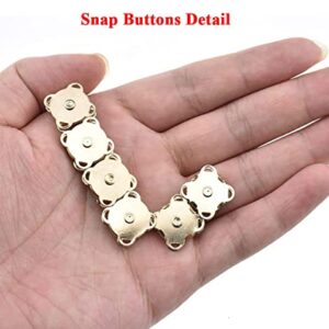 Snaps for Sewing Supplies-16 PCS Magnetic Buttons Snap for Purses Bags Clothes Hats Fabric Scrapbooking-Closure Fasteners Clip Buckle Sewing Tool for DIY Craft Art-14MM Silver Sewing Clasp Decoration