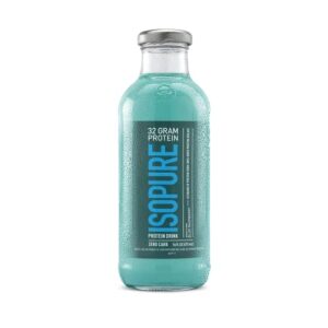 isopure zero carb 32g protein ready-to-drink, whey protein isolate, blue raspberry, 16 fl oz (12 bottles)