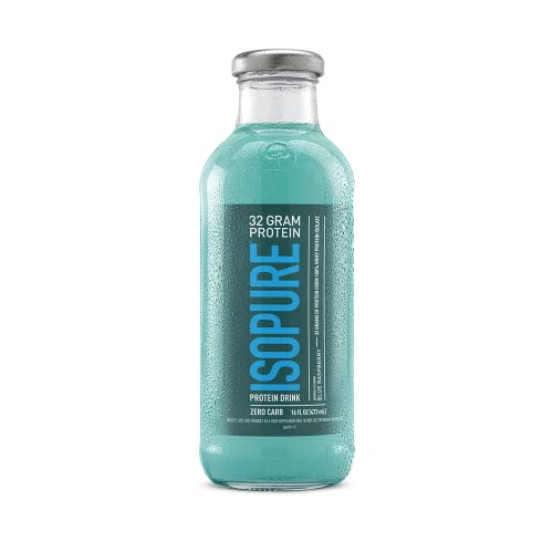 Isopure Zero Carb 32g Protein Ready-to-Drink, Whey Protein Isolate, Blue Raspberry, 16 Fl Oz (12 Bottles)