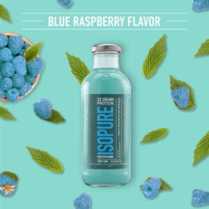 Isopure Zero Carb 32g Protein Ready-to-Drink, Whey Protein Isolate, Blue Raspberry, 16 Fl Oz (12 Bottles)