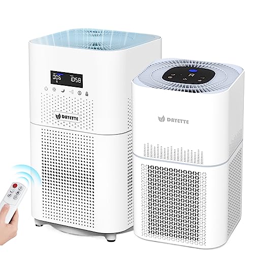 2 pcs HEPA Air Purifiers for Home Large Room, CADR 400+ m³/h up to 1720sqft + CADR 300+ m³/h up to 1290sqft…