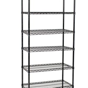 Omega 12" Deep x 30" Wide x 86" High 6 Tier Black Starter Shelving Unit