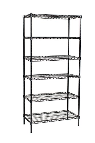 Omega 12" Deep x 30" Wide x 86" High 6 Tier Black Starter Shelving Unit