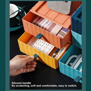 Stackable Plastic Drawers, 4Pcs Drawer Desktop Organizer Wardrobe Clothes Organizer Drawer Shelf Storage Basket Container