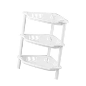 cabilock storage shelf cubby storage shelf 3 shelves layer shelf storage home organizer corner small stand rack bathroom desk plastic basket household kitchenwhite for storage shelf bathroom shelves