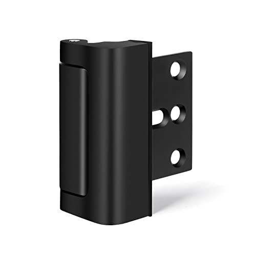 DUOSI Childproof Door Reinforcement Lock, Home Security Door Lock with 8 Screws, 3 Inch Stop Withstand 800 lbs for Inward Swinging Door, Upgrade Night Lock to Defend Your Home (Black)