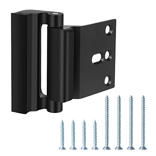 DUOSI Childproof Door Reinforcement Lock, Home Security Door Lock with 8 Screws, 3 Inch Stop Withstand 800 lbs for Inward Swinging Door, Upgrade Night Lock to Defend Your Home (Black)