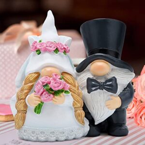 Hodao Valentines Day Gnome Decorations Handmade Couple Scandinavian Gnomes Ornaments Wedding Celebration Gnomes Figurines Decor Sweet Anniversary Day Home Table Decorations Gifts